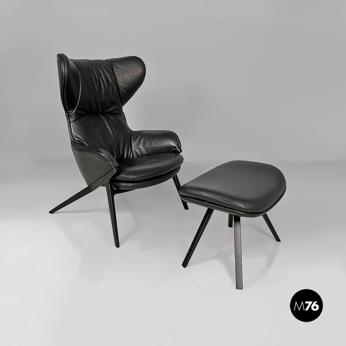 Armchair P22 with ottoman by Patrick Norguet for Cassina, 2010s ...