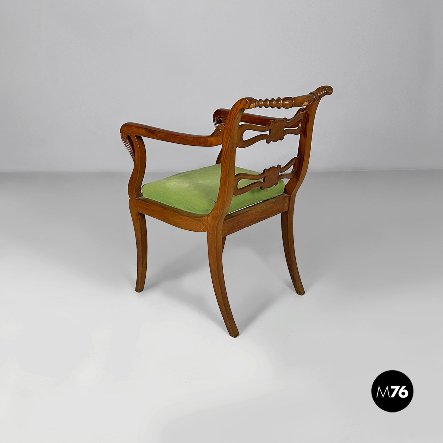 Armchairs in green fabric and wood, 1930s – Magazzino76