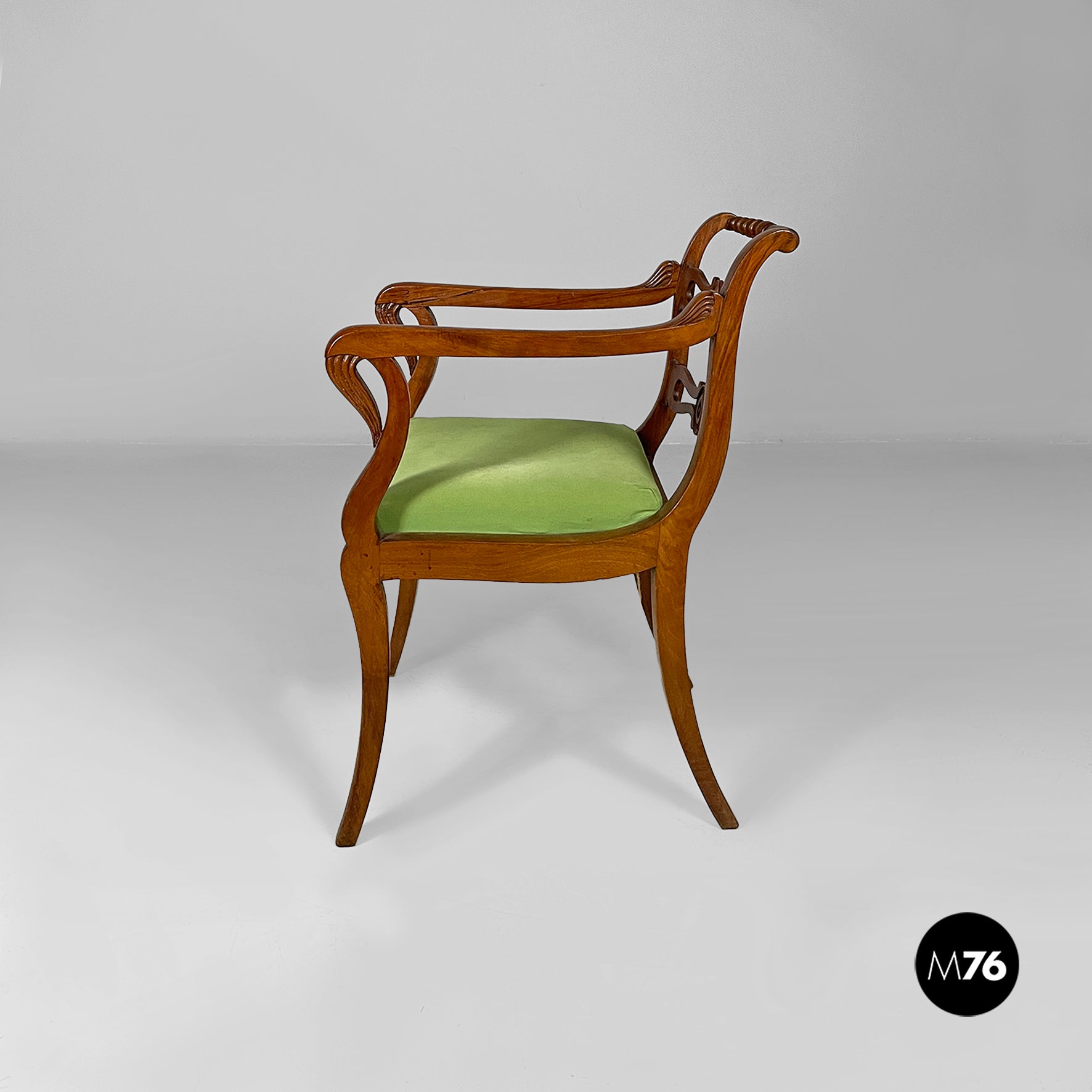 Armchairs in green fabric and wood, 1930s – Magazzino76