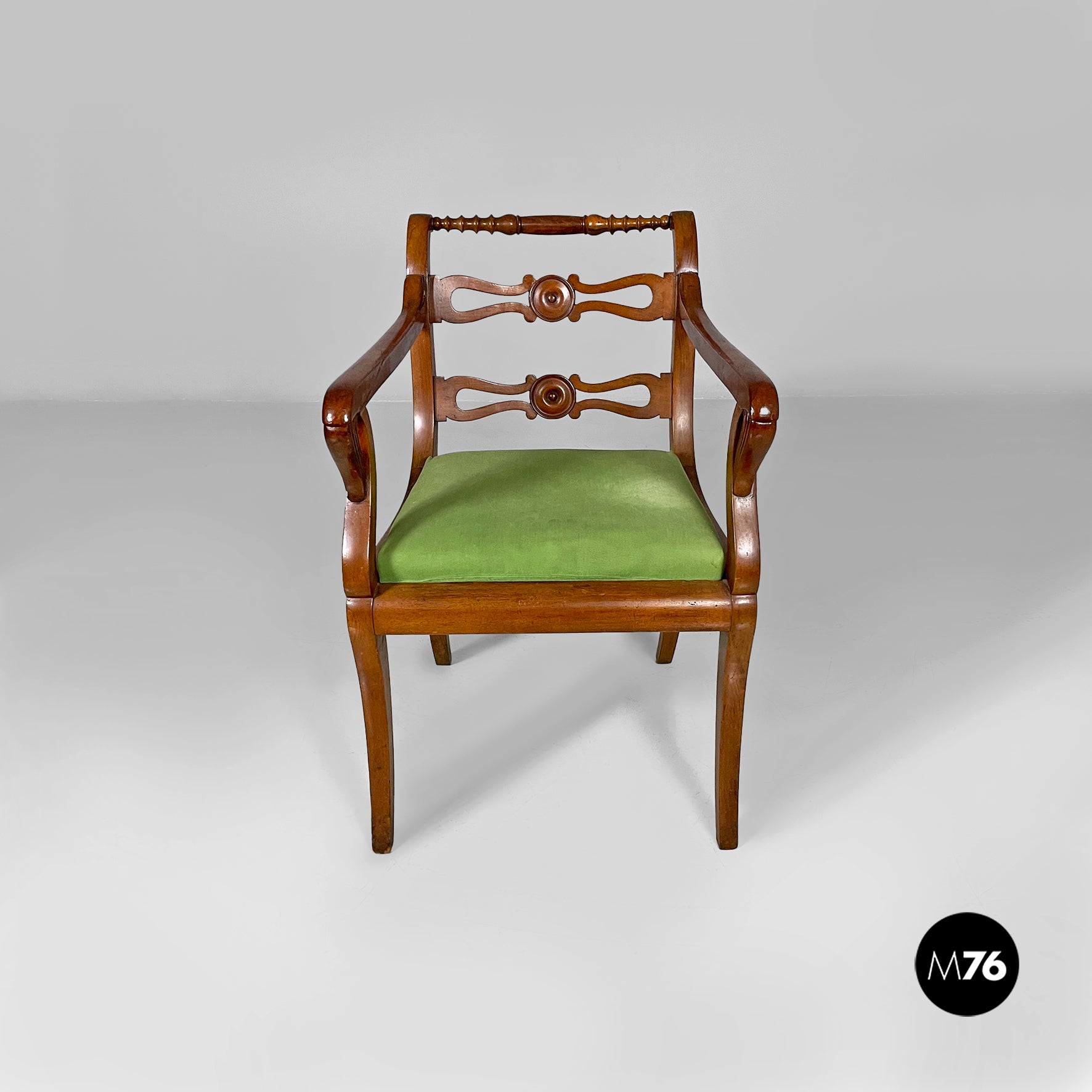 Armchairs in green fabric and wood, 1930s – Magazzino76